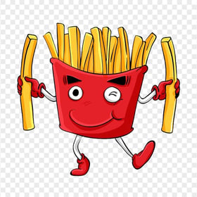 Cartoon French Fries Cup Character HD PNG | Citypng
