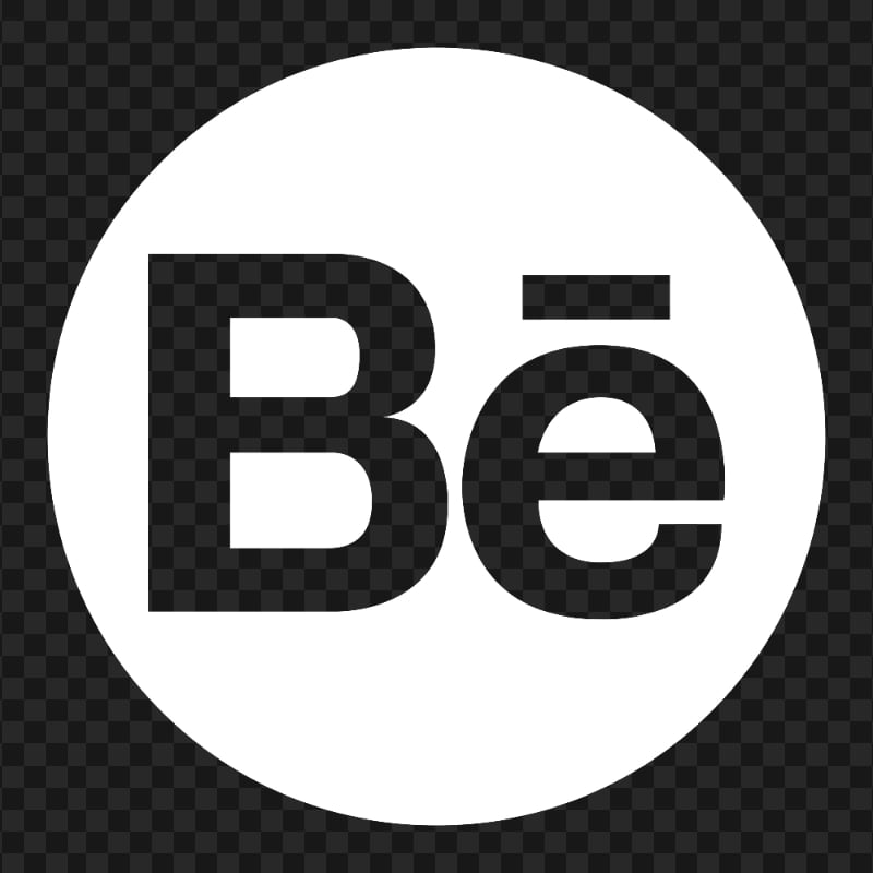 HD Round Outline White Behance BE Logo Icon Sign Symbol PNG | Citypng