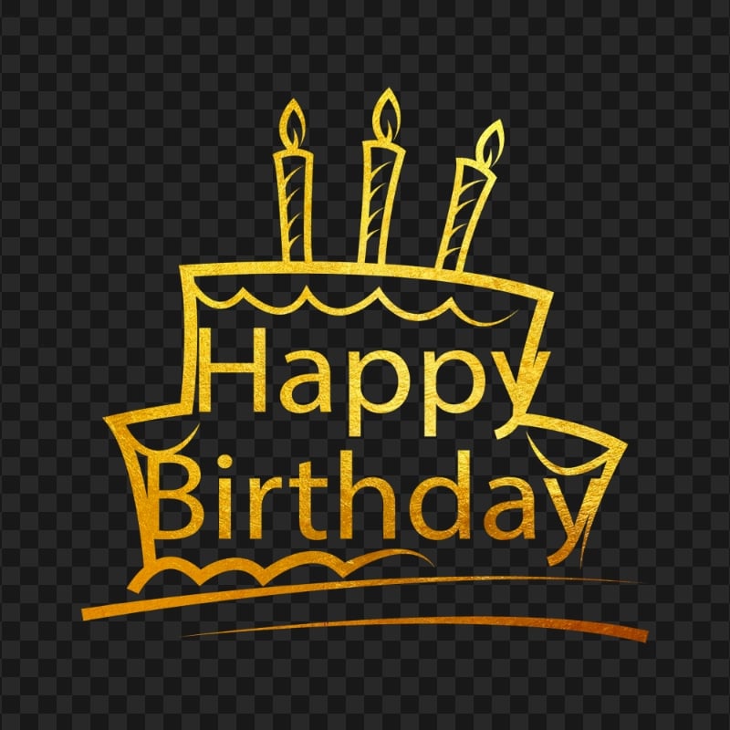 HD Happy Birthday Gold Logo Transparent PNG | Citypng