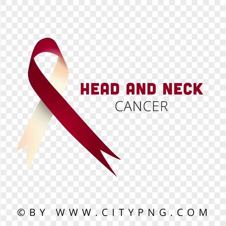 Cancer Head And Neck burgundy & Ivory Ribbon Logo Sign PNG | Citypng