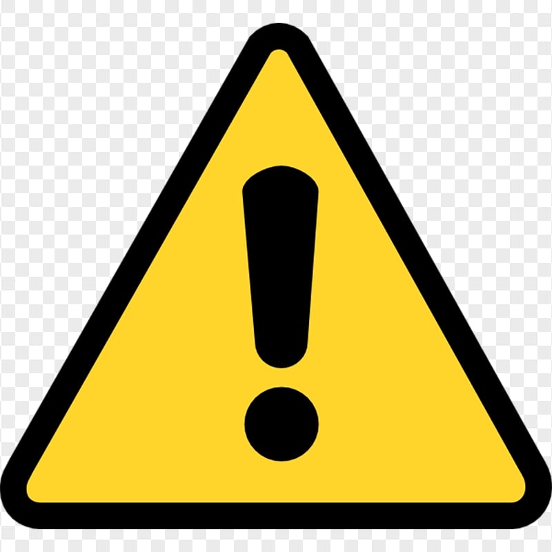 Black & Yellow Caution Warning Triangle Icon | Citypng