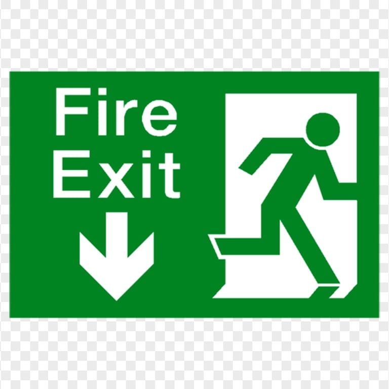 Fire Exit Sign Emergency PNG | Citypng