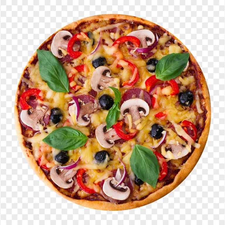 Classic Round Vegan Pizza with Herbs HD Transparent PNG | Citypng