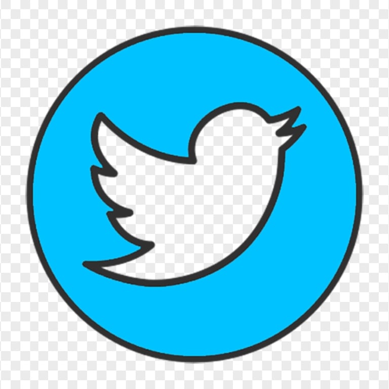 Aesthetic Blue Round Twitter Icon PNG | Citypng