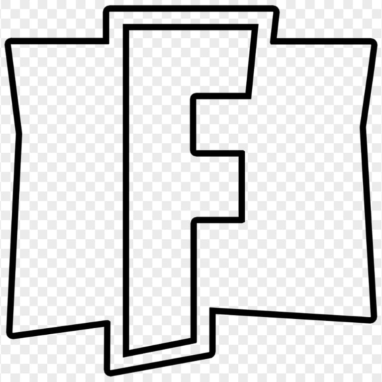 HD Fortnite Black Outline F Logo Letter PNG | Citypng