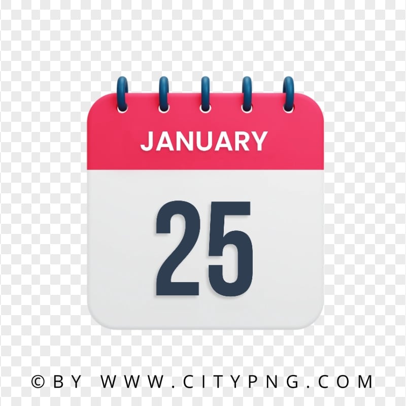 January 25th Date Vector Calendar Icon HD Transparent PNG | Citypng