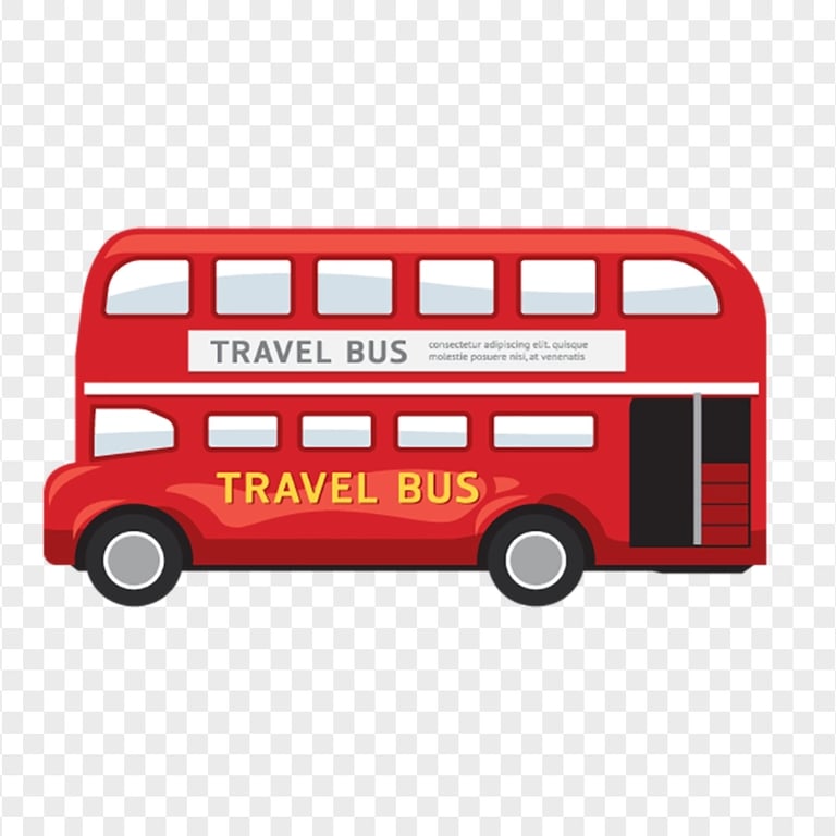 Side View Cartoon London Double Decker Bus | Citypng