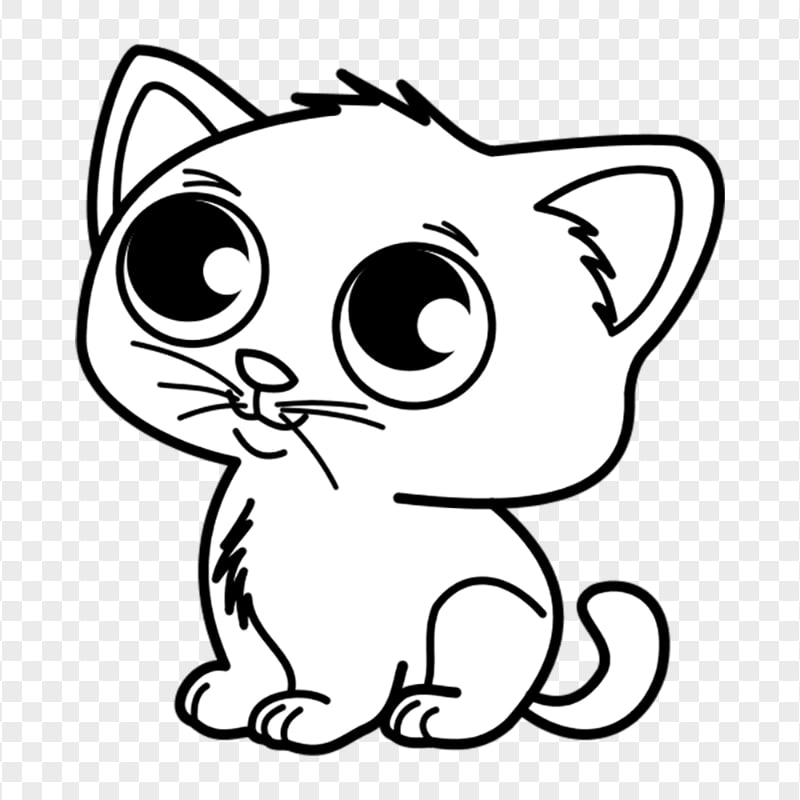 Cute Drawing Baby Cat Sitting HD Transparent Background | Citypng