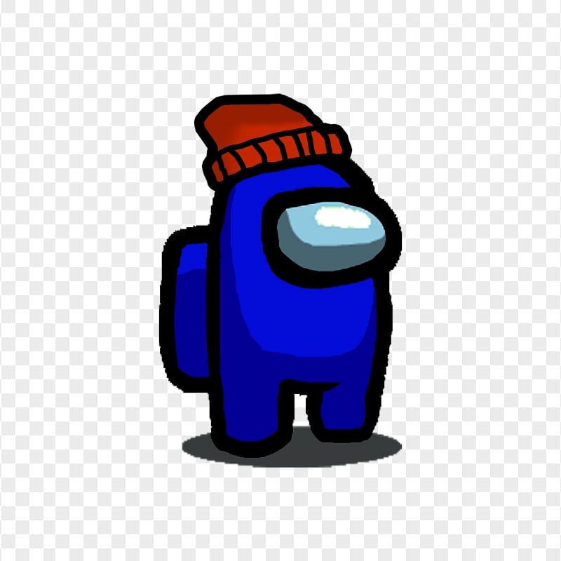 HD Blue Among Us Character With Beanie Hat PNG | Citypng