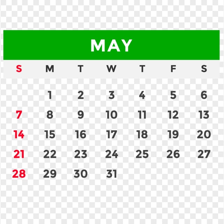May 2023 Calendar HD PNG | Citypng
