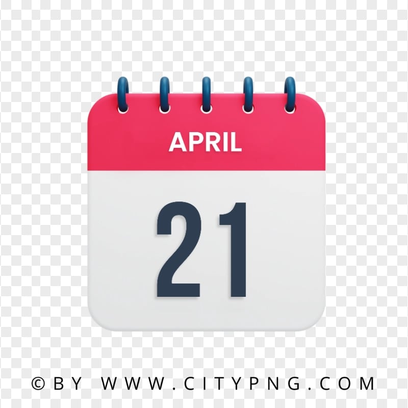 21 April Date Calendar Icon HD Transparent Background | Citypng