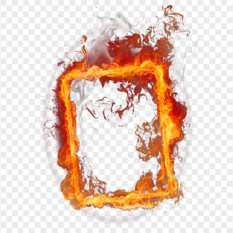 Square Outline Frame Flame Fire Border | Citypng