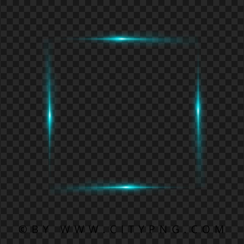 Glare Glowing Light Neon Blue Square Frame PNG Image | Citypng