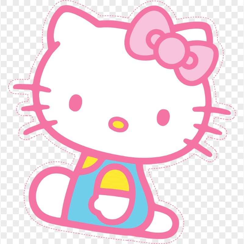 HD Pink Outline Hello Kitty Sticker Transparent PNG | Citypng