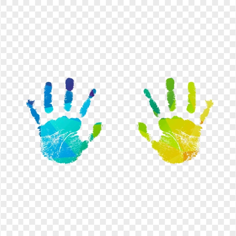HD Colorful Two Realistic Hand Print PNG | Citypng