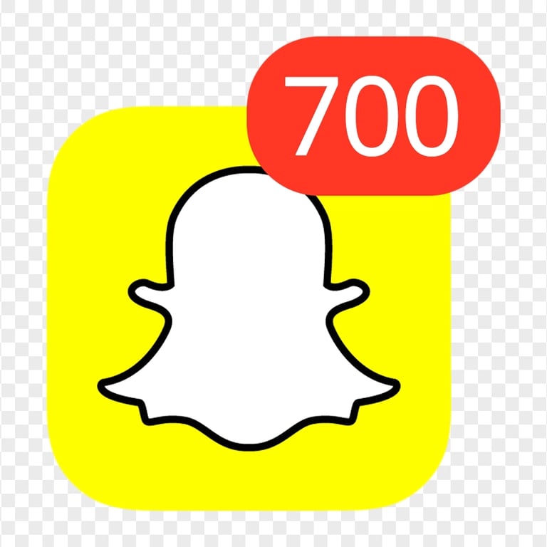 Snapchat Square App Icon With 700 Notifications PNG | Citypng