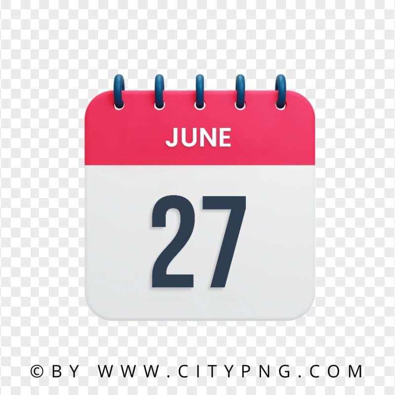 June 27th Day Date Calendar Icon HD Transparent PNG | Citypng