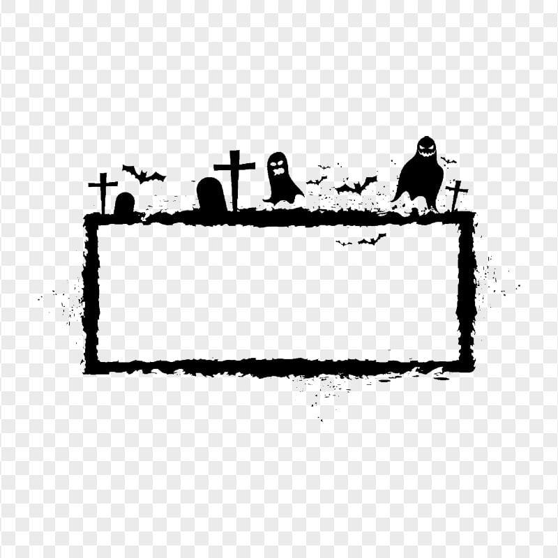 Halloween Ghosts Black Frame PNG Image | Citypng
