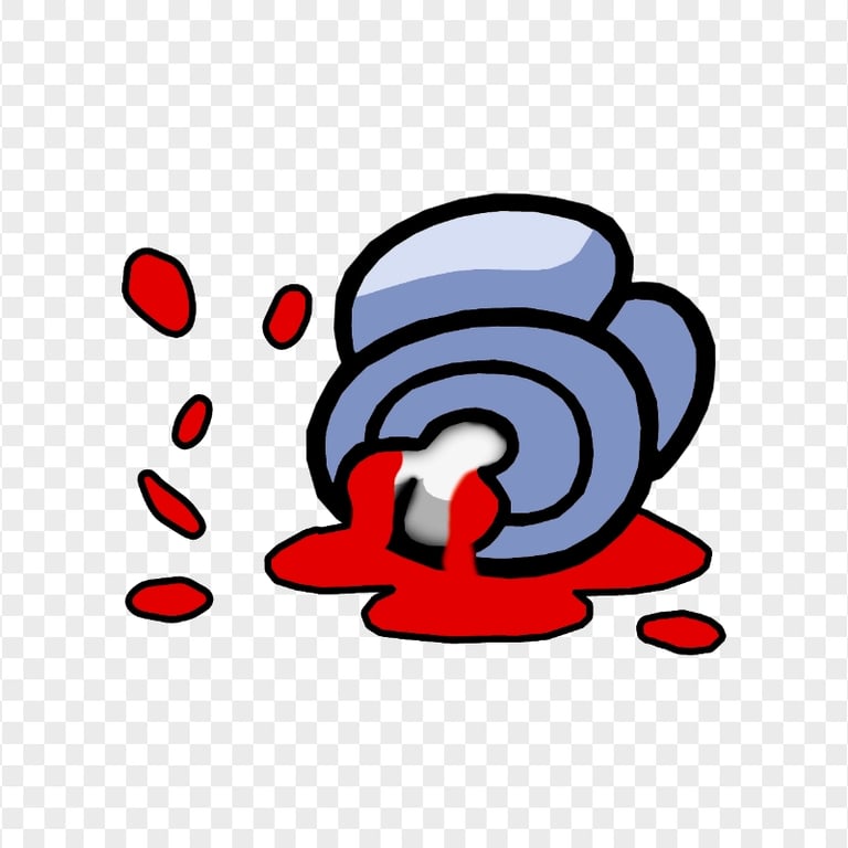 HD White Among Us Crewmate Character Dead Body Blood Splatter PNG | Citypng