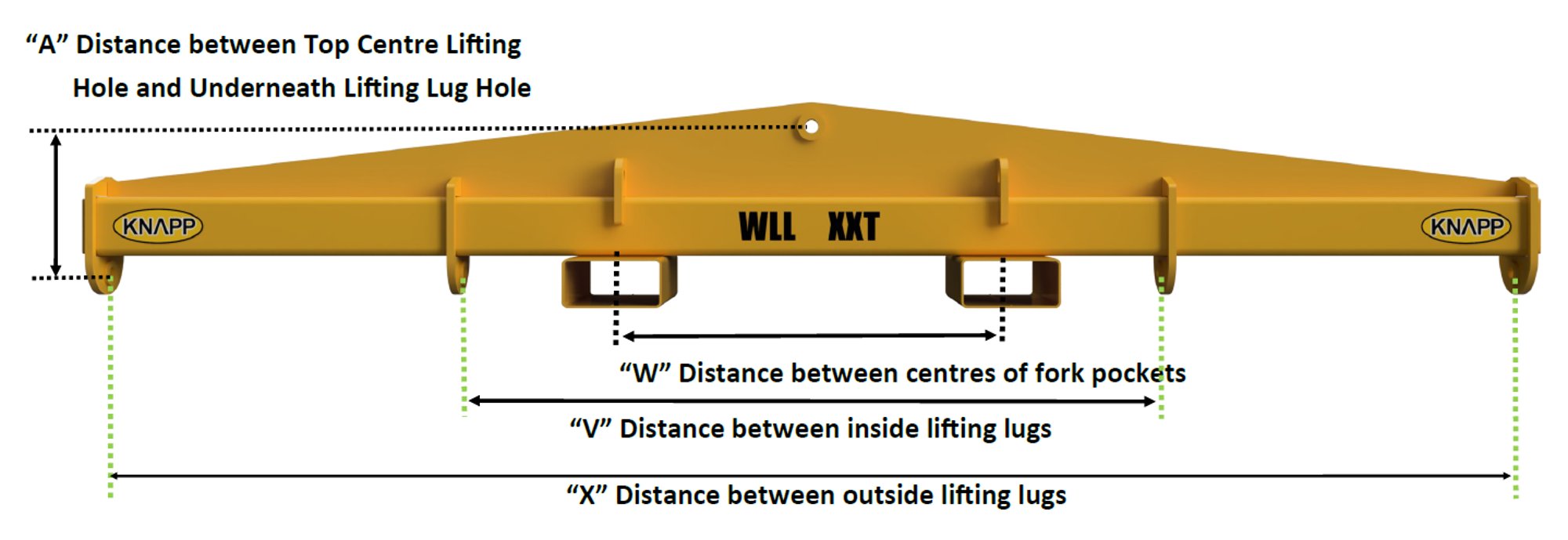 14T Multi Lifting Lug Fork Hoist Lifting Beam with Fork Pockets and ...