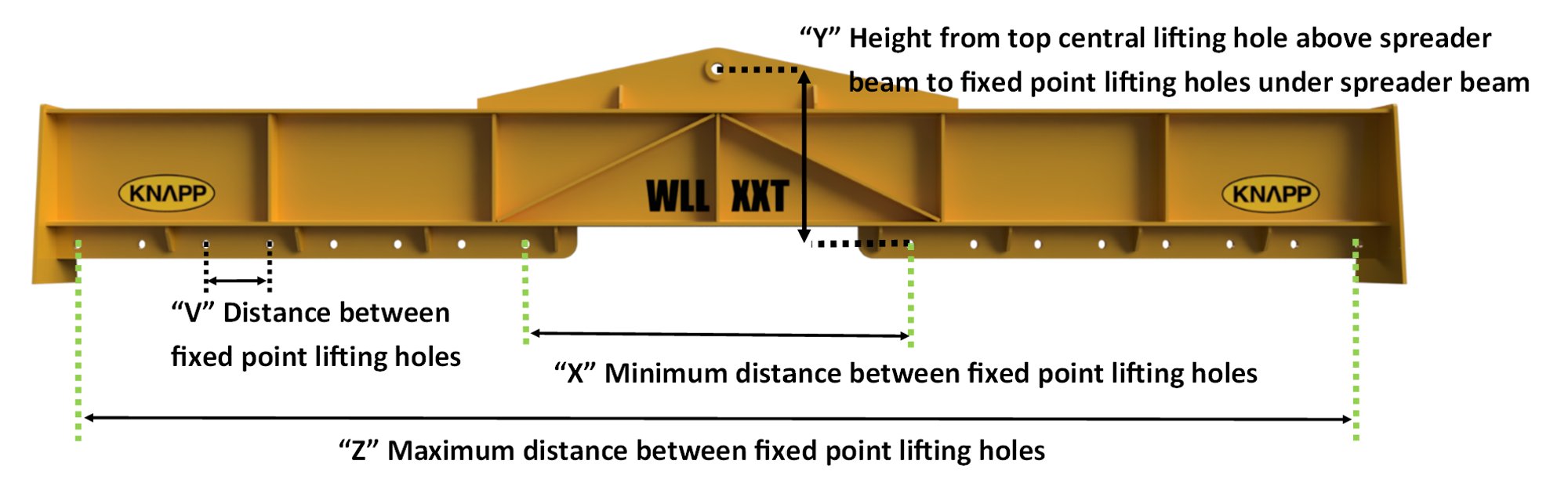 10T Universal Beam Multi Lifting Hole Lifting Beam with Central Lifting Point - Length 4000mm ...