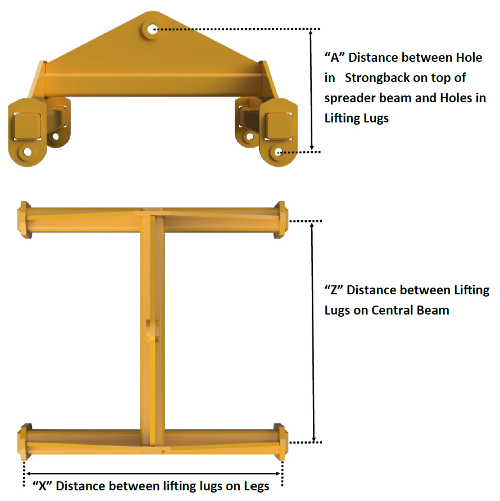 1T Single Length "H" Lifting Beam with Central Lifting Point and ...