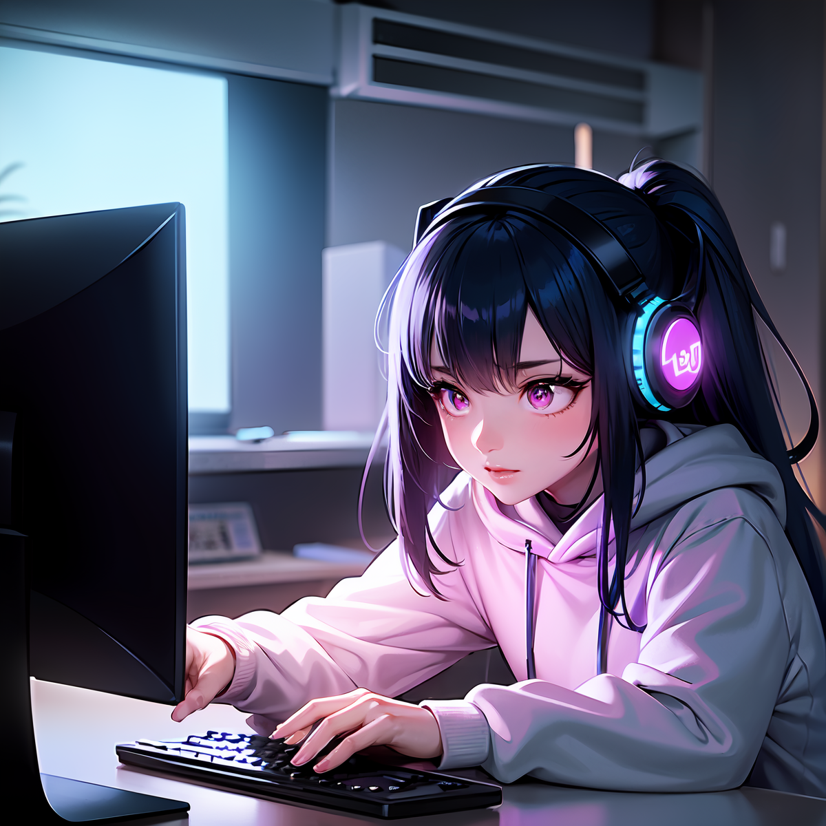 AI Art: Gamer Gurl by @VoidRenders | PixAI