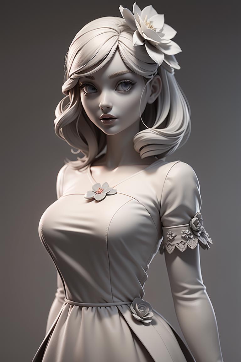 Clay Render Style/白模渲染风格｜AI Art Model & LoRA | PixAI