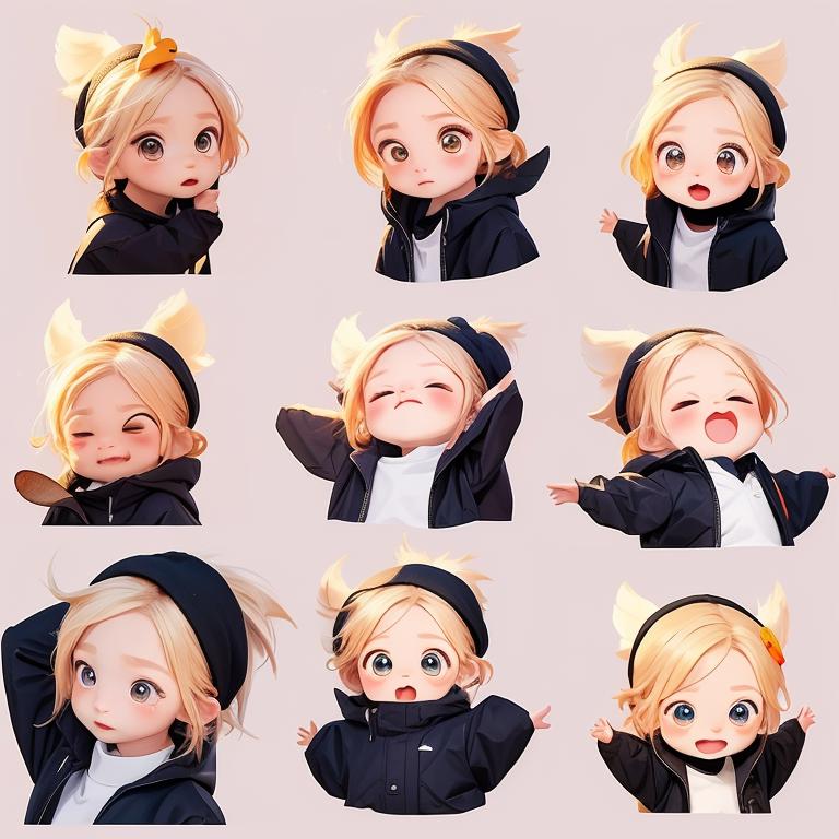 Some stickers -- 九宫格 表情包 ｜AI Art LoRA Model | PixAI