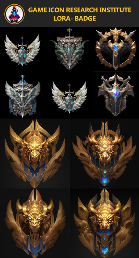 Game Icon Research (Badge) - AI Art Model | PixAI