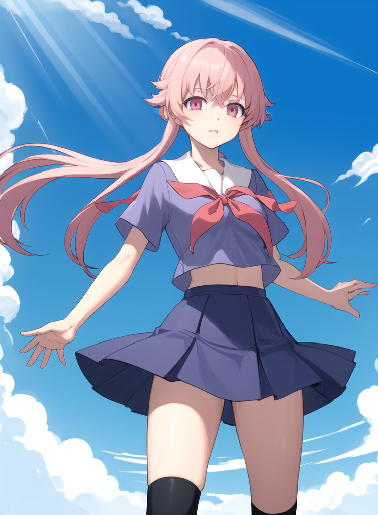 Yuno Gasai (Mirai Nikki) + Yandere Trance v2.0 ｜AI Art LoRA Model | PixAI