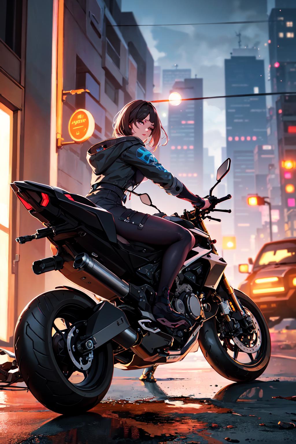 AI Art LoRA Model: Waifu on Motorcycle v2 | PixAI
