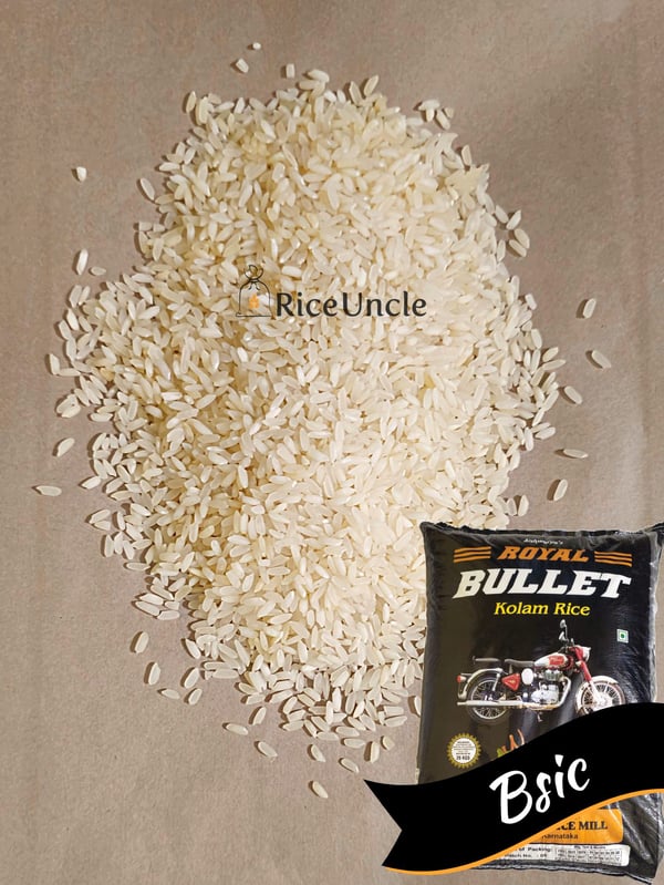 Aishwarya's RNR Royal Bullet Kolam Rice 26KG Bag/Loose - Rice Uncle