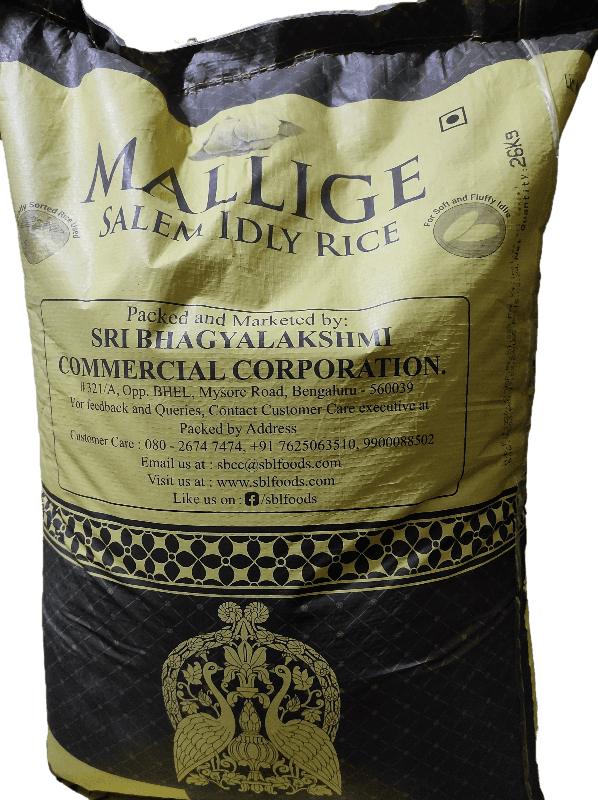 Sri Bhagyalakshmi Mallige Salem Idly Rice 26KG Bag/Loose - Rice Uncle
