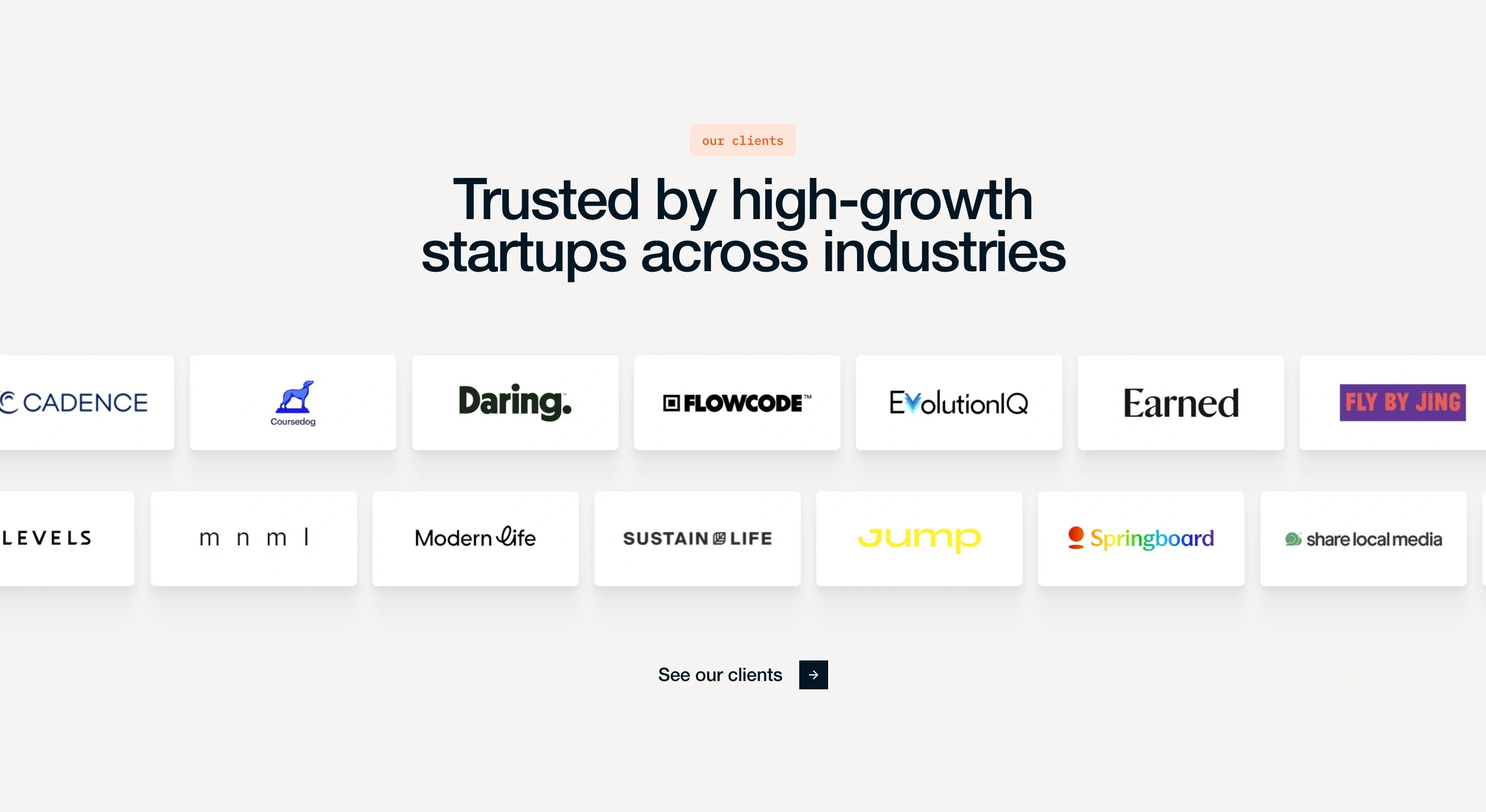 Furey Home Page Section Clients | Feature Section Design Design