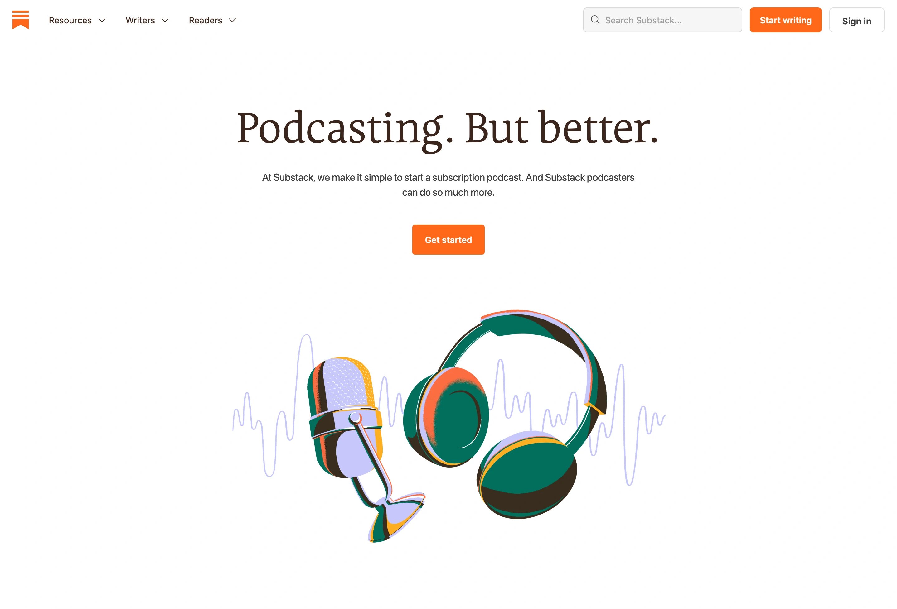 Substack Podcast Page Section Hero | Hero Section Design Design