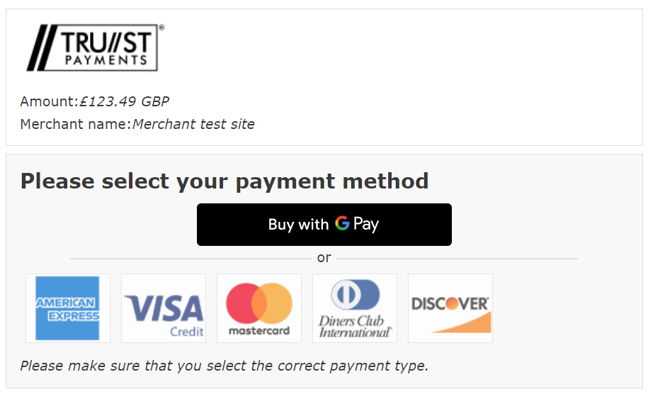 Google Pay for Payment Pages – Trust Payments