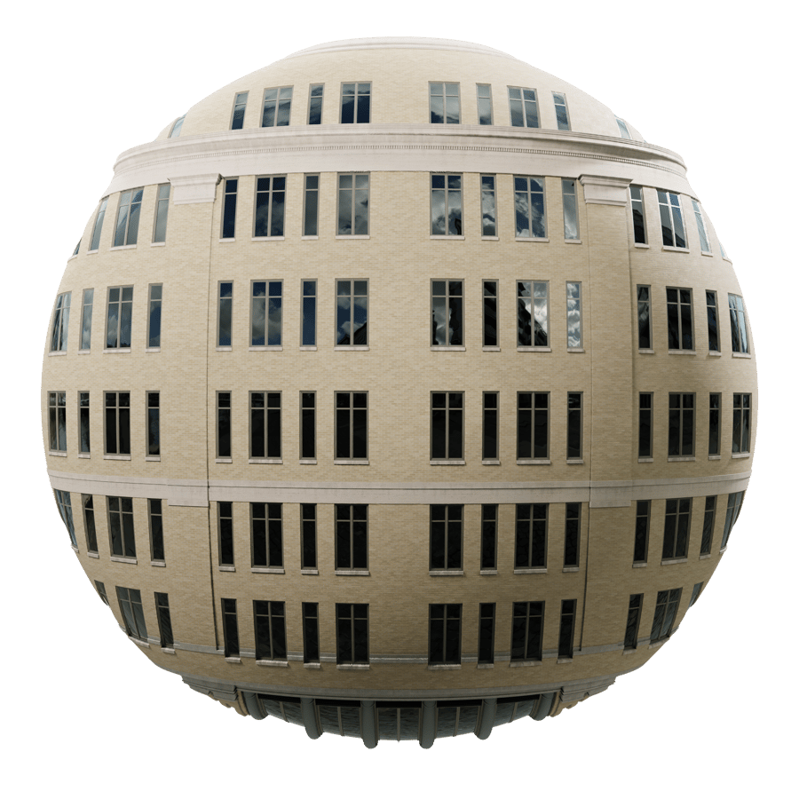 Beaux-Arts Brick Facade Aerial Texture, Cream - Poliigon