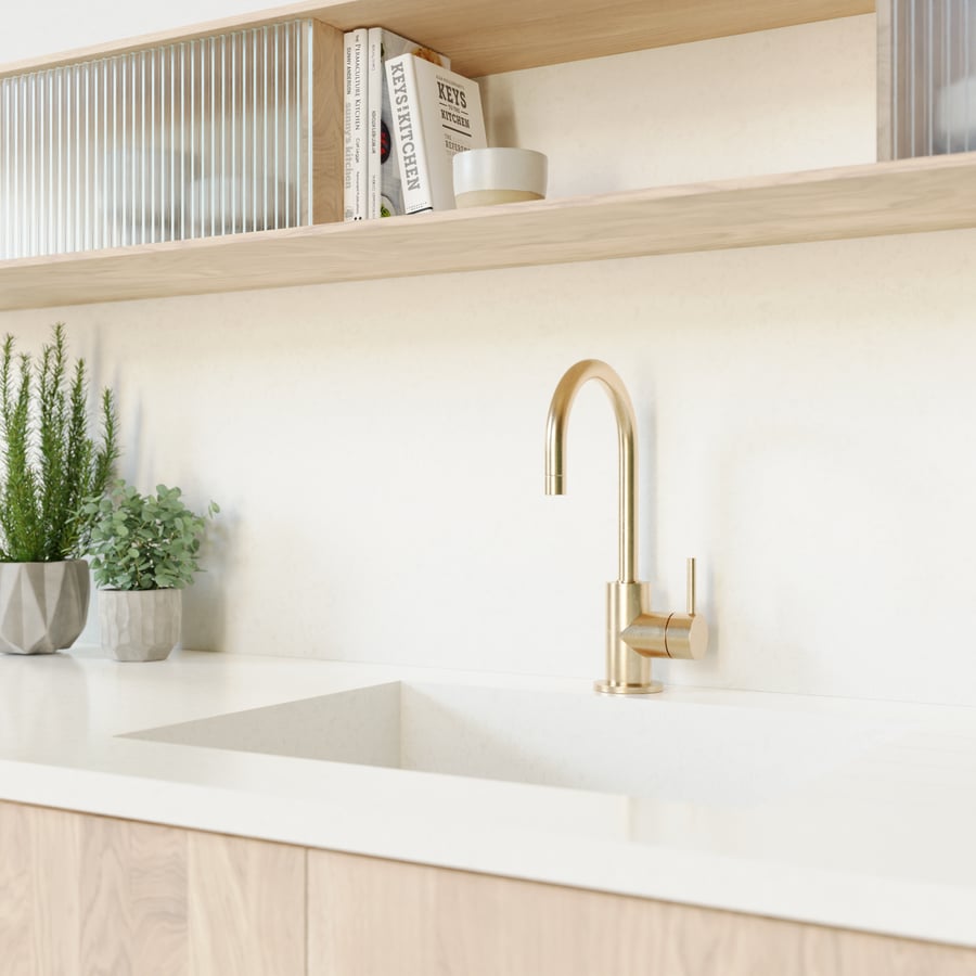 Stratus Polished Quartz Stone Texture, White - Poliigon