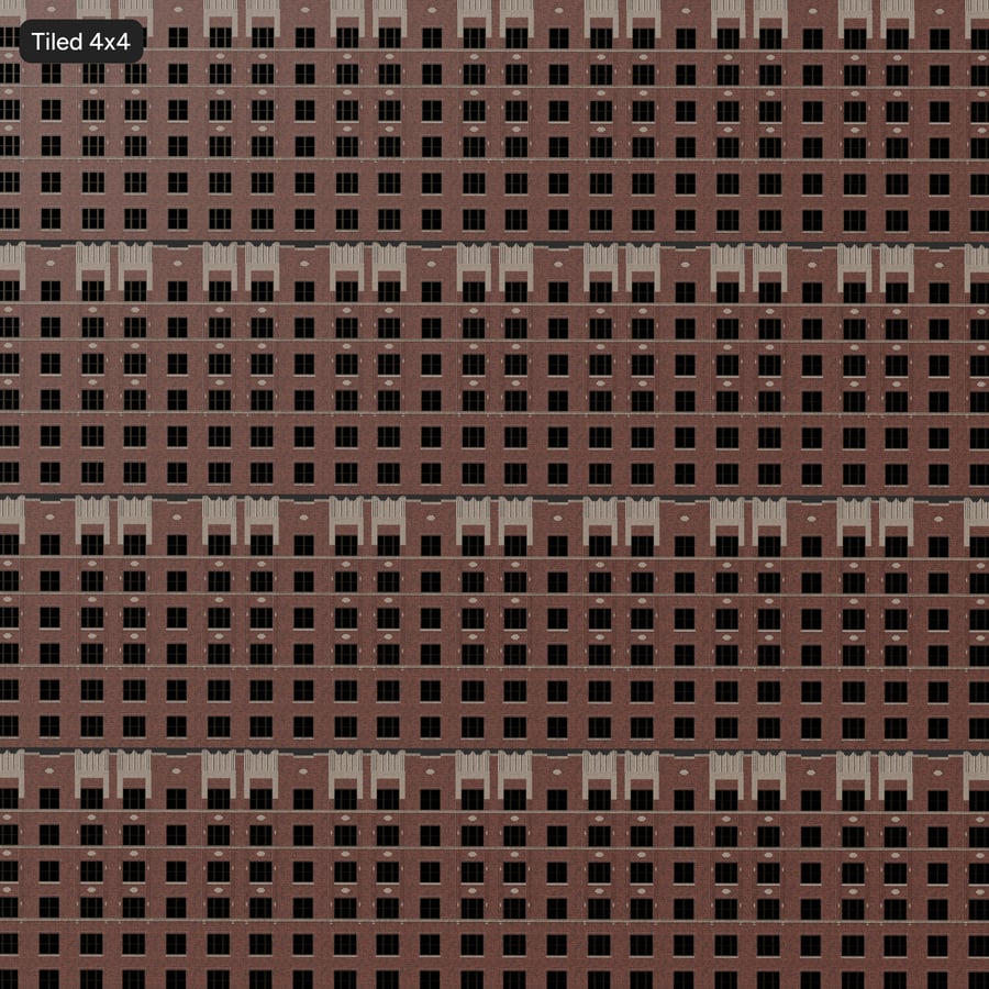 Beaux-Arts Brick Facade Aerial Texture, Red - Poliigon
