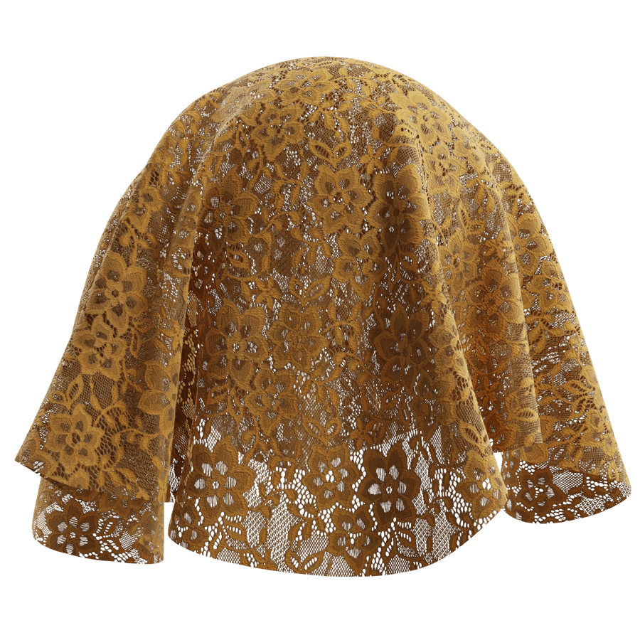 Textura de tela de encaje con patrón floral, amarillo azafrán - Poliigon