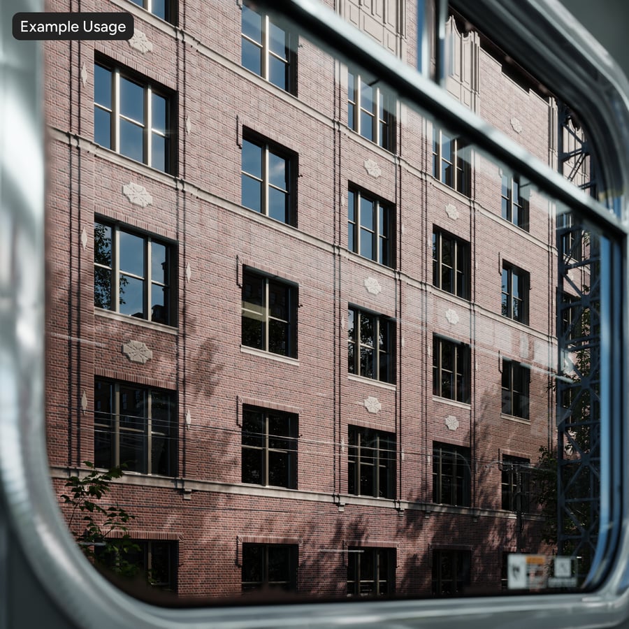 Beaux-Arts Brick Facade Aerial Texture, Red - Poliigon