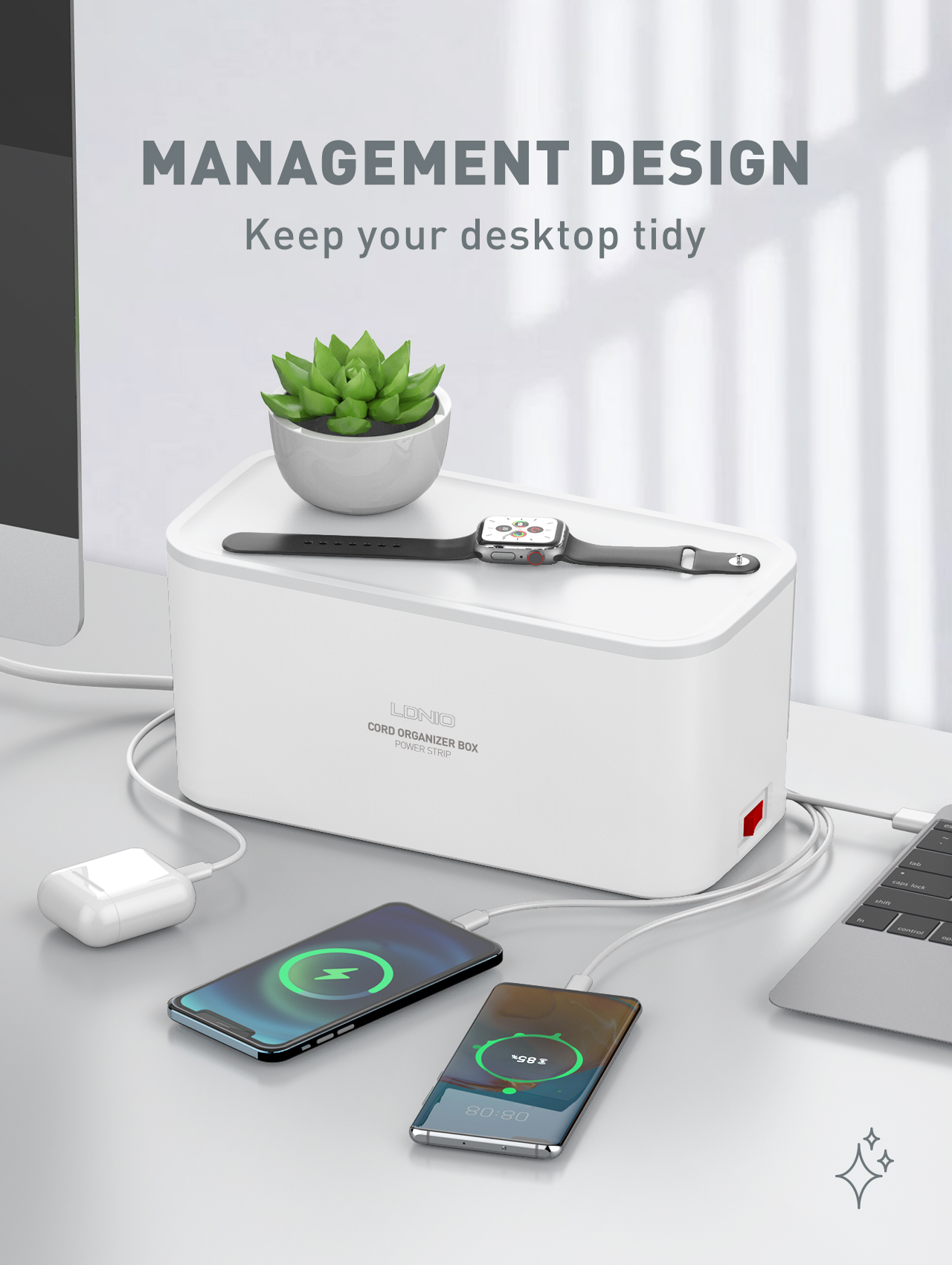 LDNIO SK5365 Management Power Strip Box | Celltronics.lk - Sri Lanka