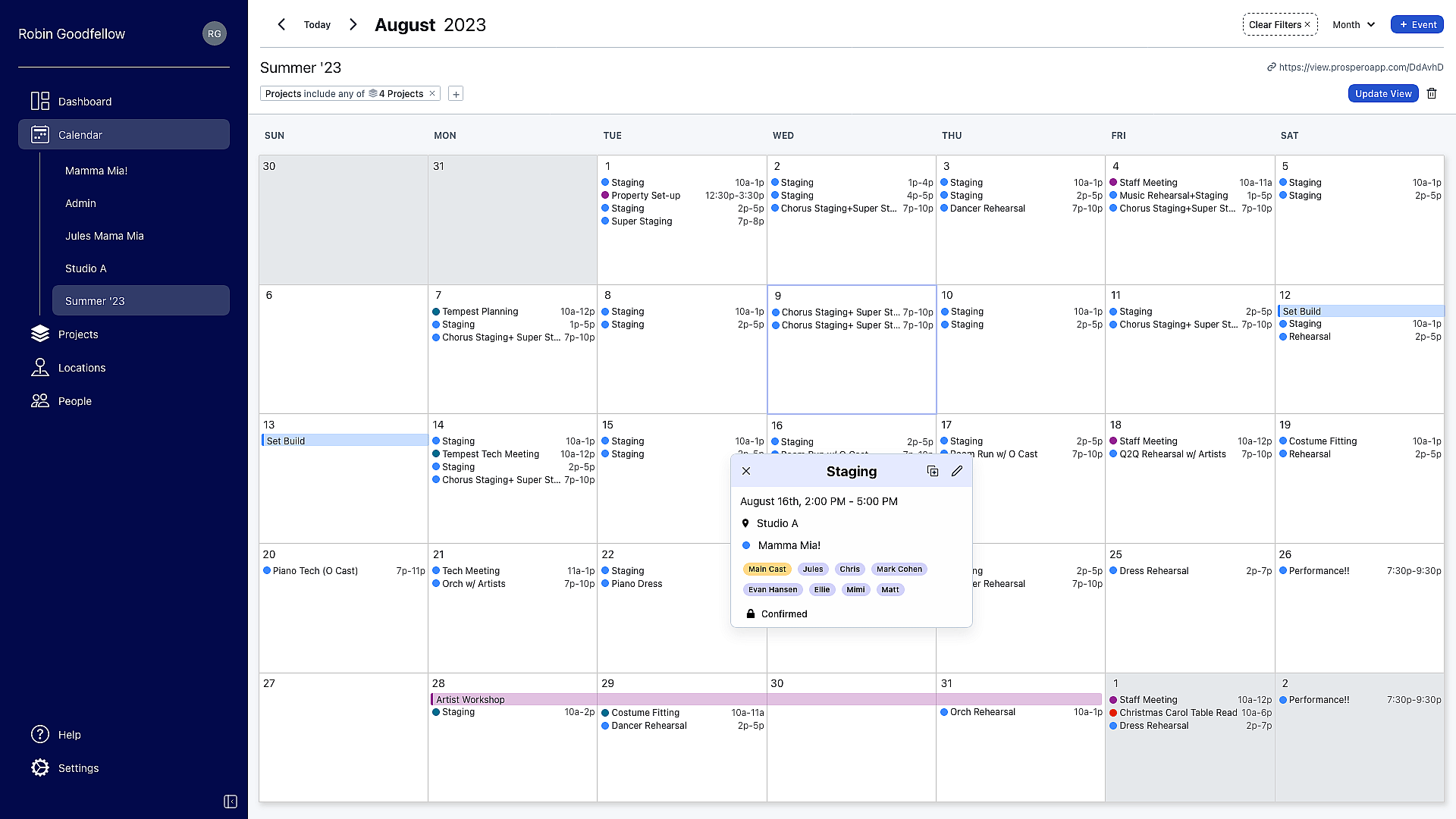 Prospero: Software for the stage