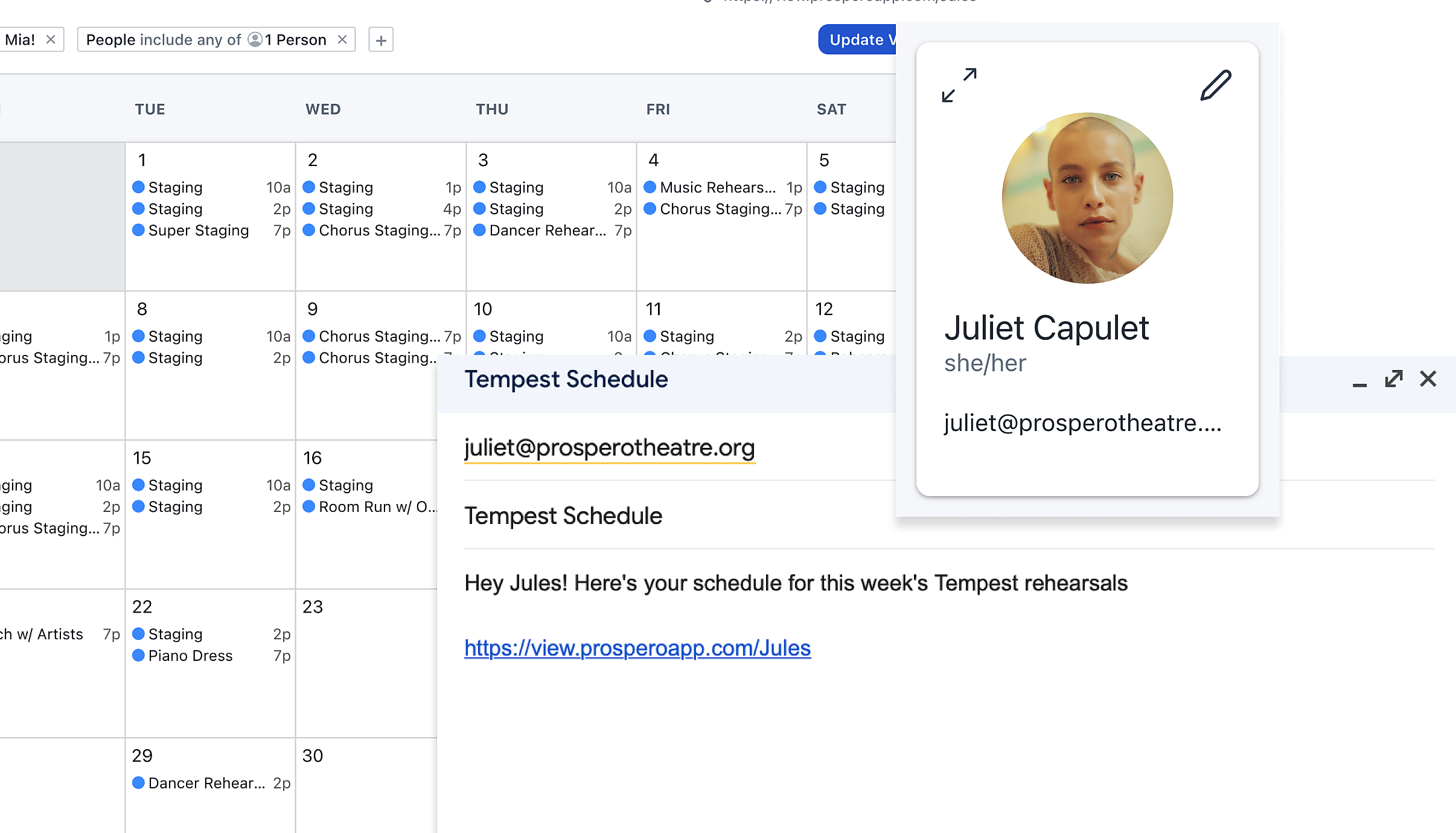 Prospero: Software for the stage
