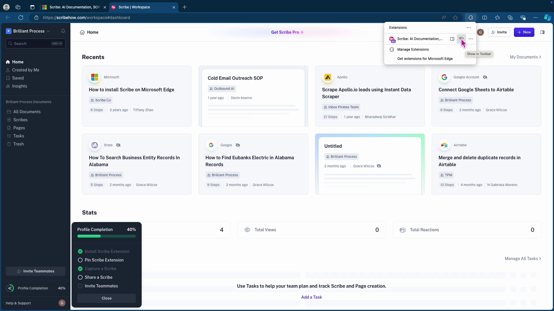 Installing the Scribe Add-on in Microsoft Edge