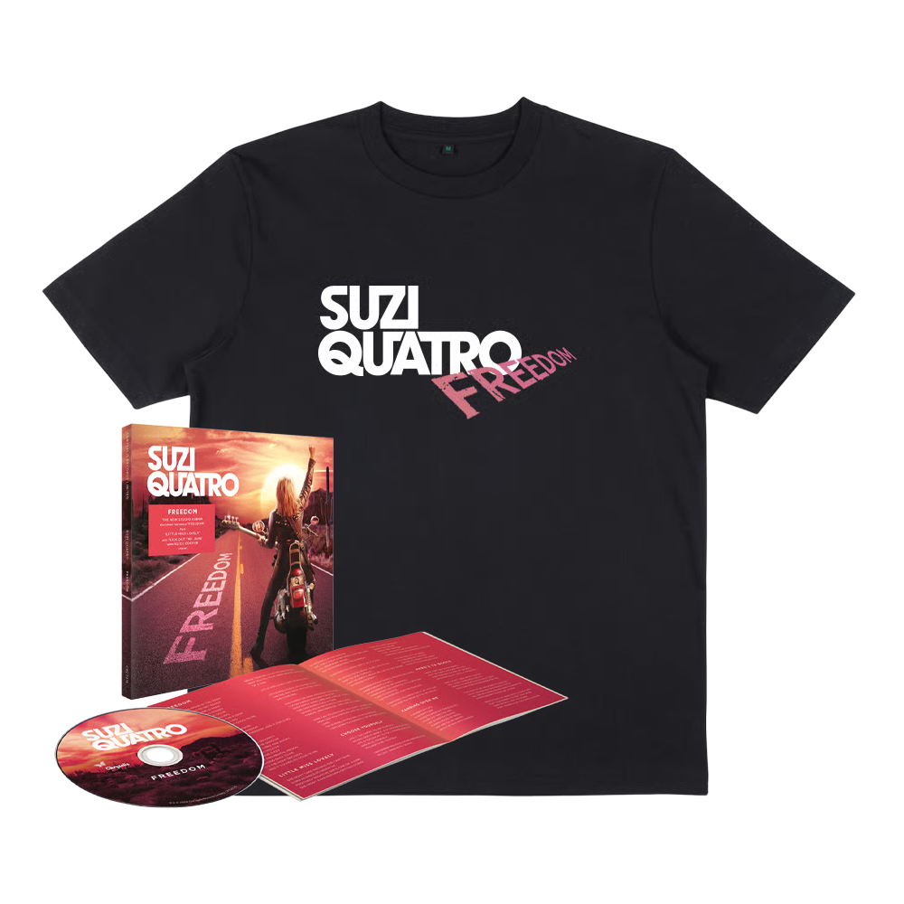 Suzi Quatro Official Store - Suzi Quatro - Freedom CD + Logo Black T-Shirt