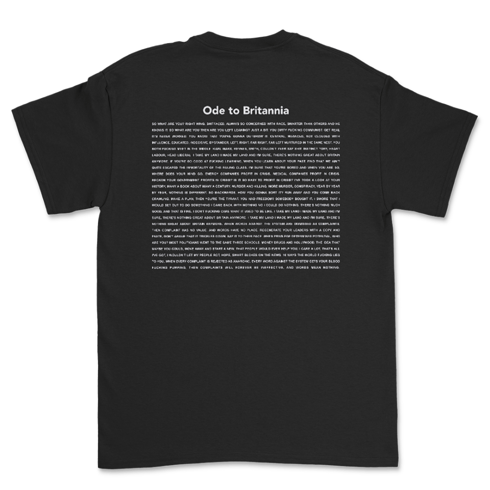 Seb Lowe - Official Store - Seb Lowe - Ode To Britannia Lyric Black T-Shirt