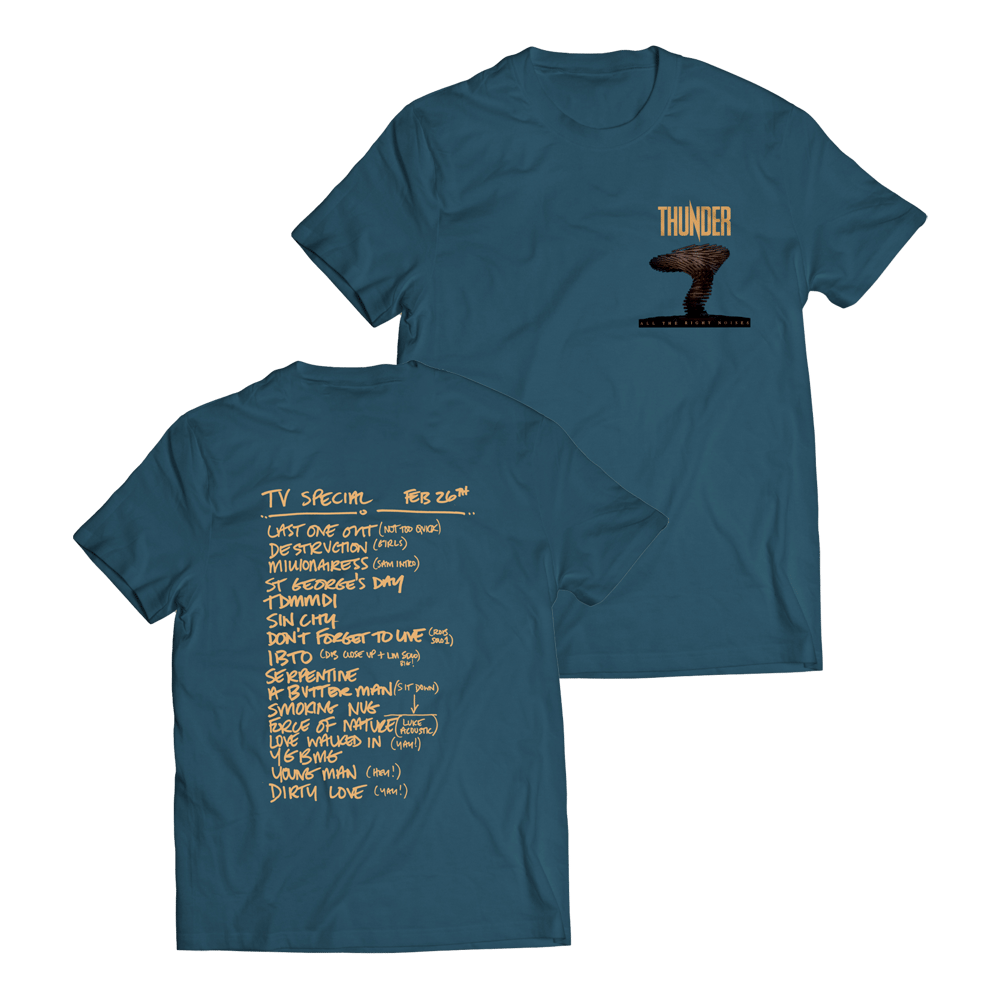 Official THUNDER Store - Thunder - All The Right Noises Setlist T-Shirt ...