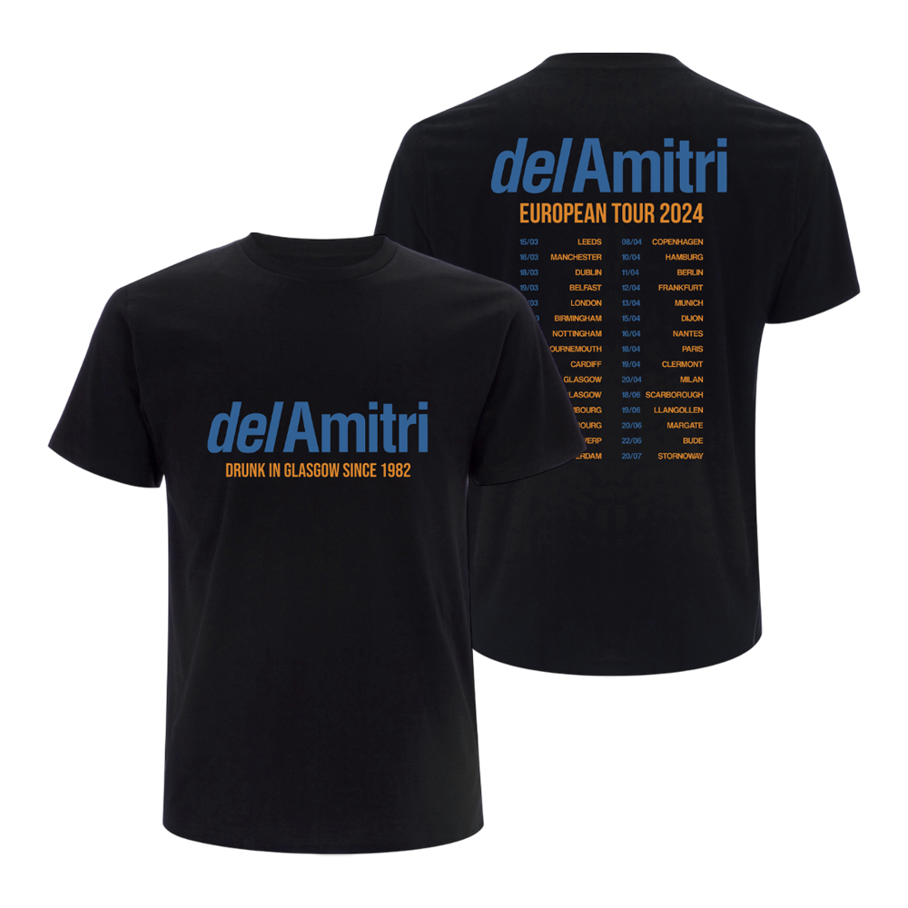 Official DEL AMITRI Store - Del Amitri - Drunk in Glasgow 2024 Tour T-Shirt